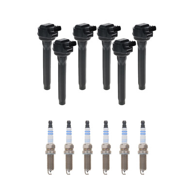 Hitachi 6 Ignition Coil 6 Bosch Double Iridium Spark Plugs Kit For ...