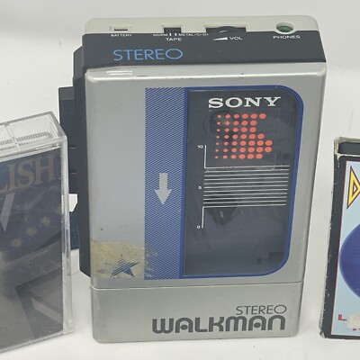Vintage 80s Sony Stereo Walkman WM-8 Cassette Tape Player 17 Cassettes ...