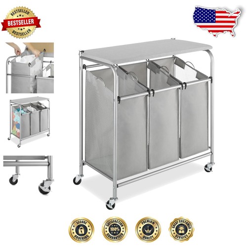 Compact Laundry Sorter with Adjustable Folding Station - Heavy Duty ...