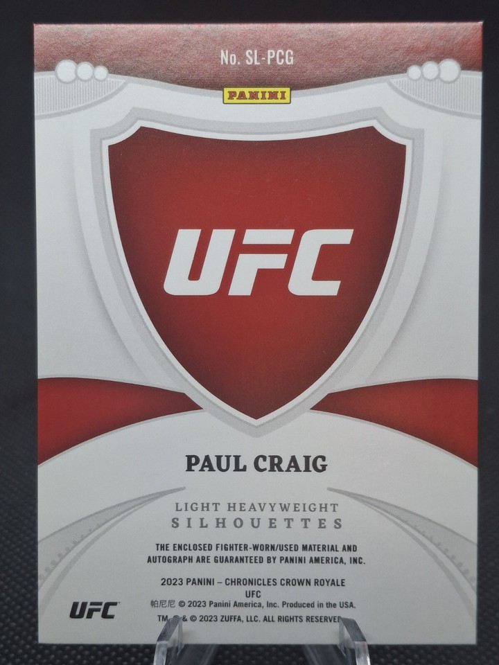 2023 Chronicles UFC Crown Royale Silhouettes Paul Craig #SL-PCG Patch ...