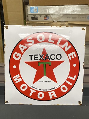PORCELIAN TEXACO ENAMEL SIGN SIZE 12x12 INCHES | eBay