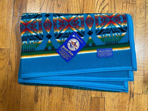 Pendleton Beaver State Chief Joseph Turquoise Wool Muchacho Robe 32x44 ...
