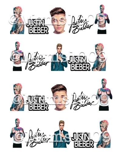 Justin Bieber nail art (WATER DECALS) Justin Bieber Nail Decals | eBay