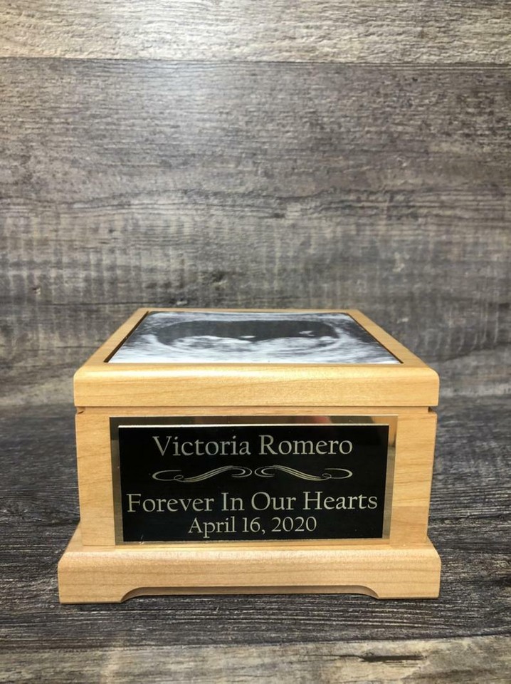 Miscarriage Baby Urn Cremation Urn Photo Tile & Personalized Plate Red ...