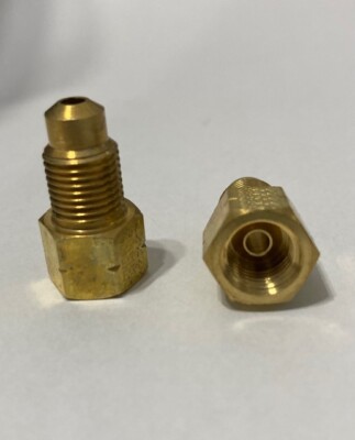 2 Brass Metric Brake Line Adapter 3/16 SAE Inverted Flare 10mm x 1.0 ...