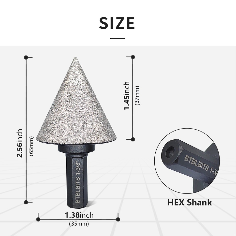 Diamond Chamfer Finger Milling Cone Bit Porcelain Tile Marble ...