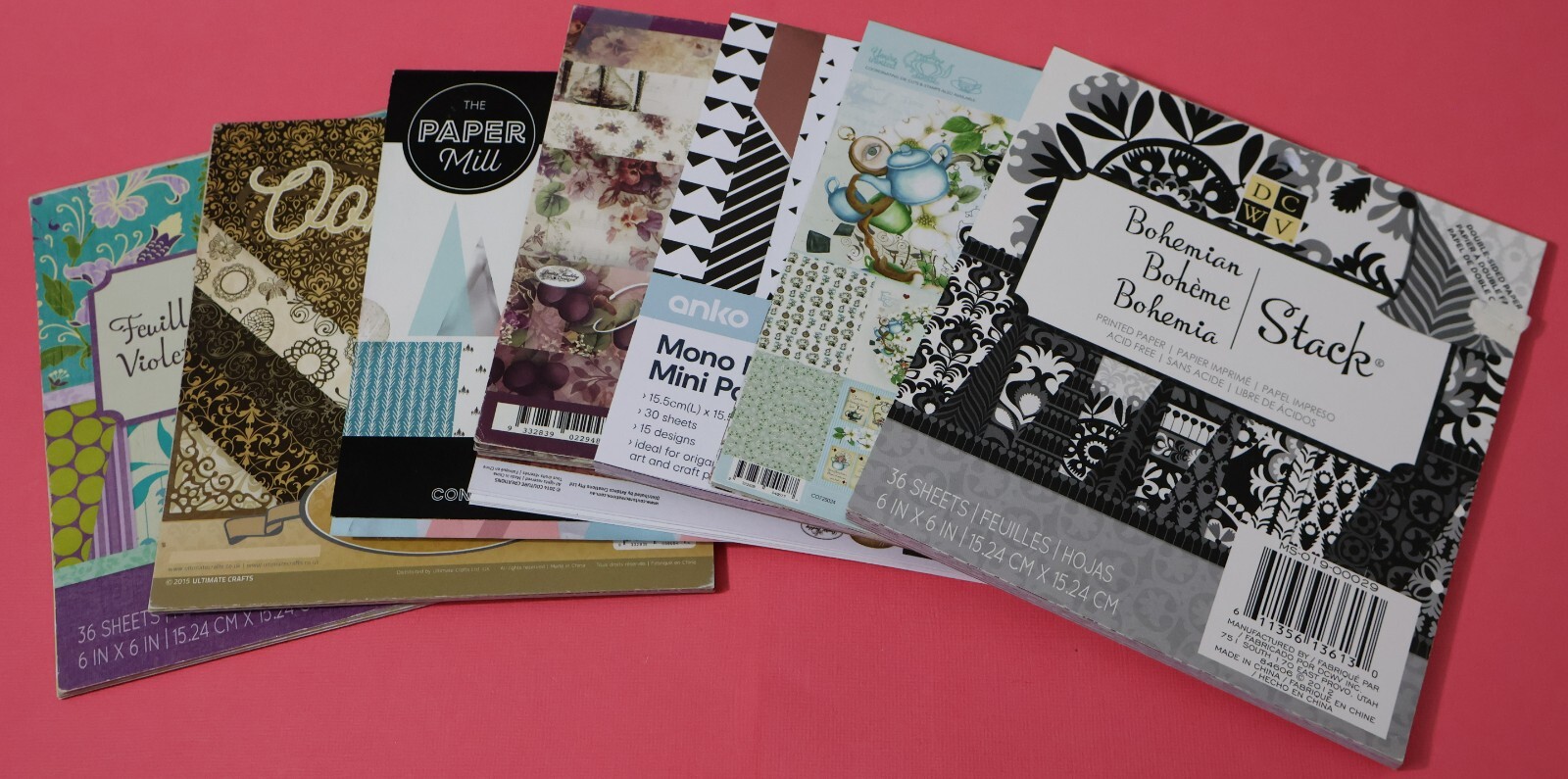 Bulk Lot Of Assorted 6" Printed Paper Pads Card Making Scrapbooking | eBay