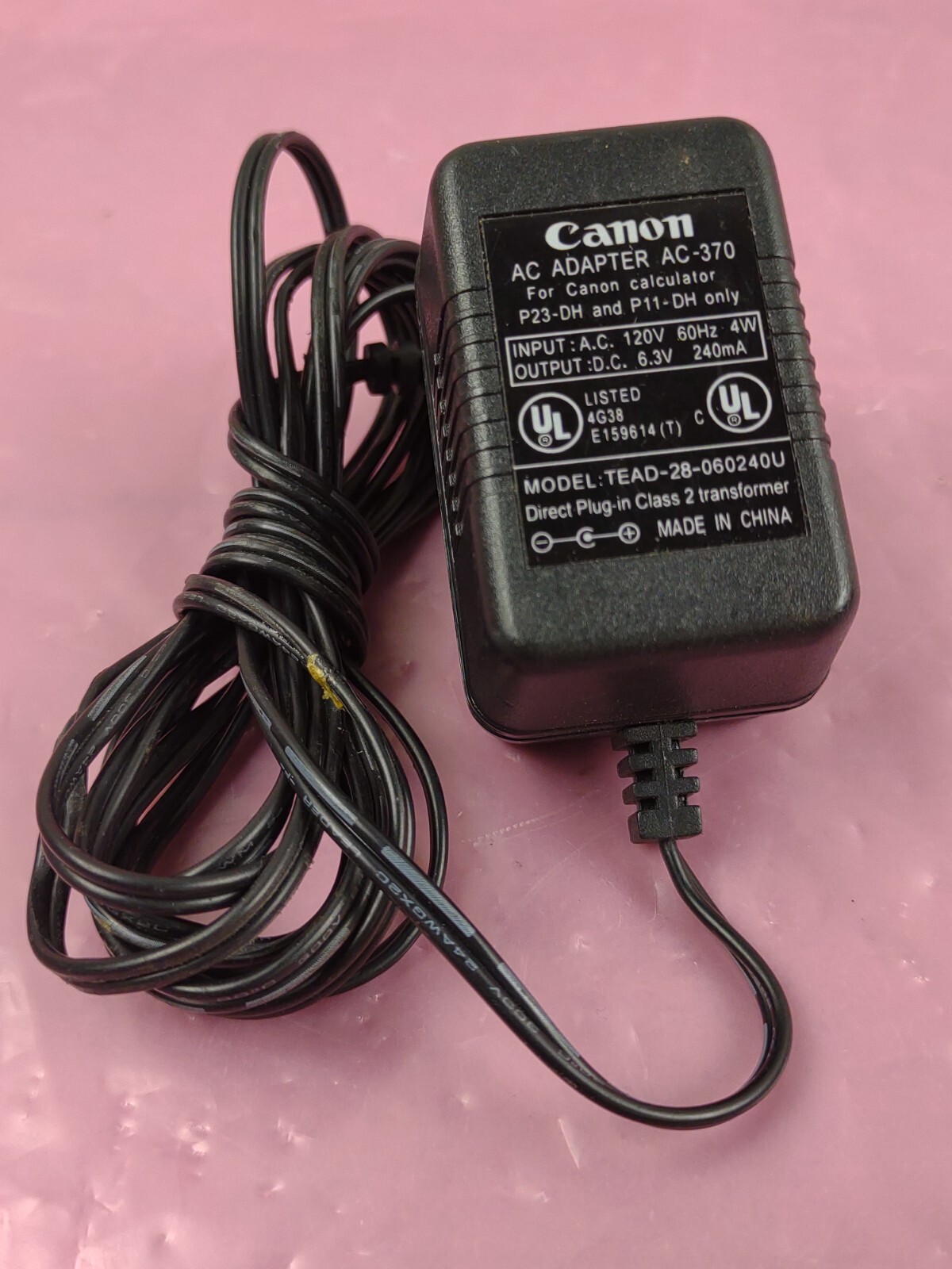 Canon AC Power Adapter AC-370 Model TEAD-28-060240U Input 120v Output 6 ...