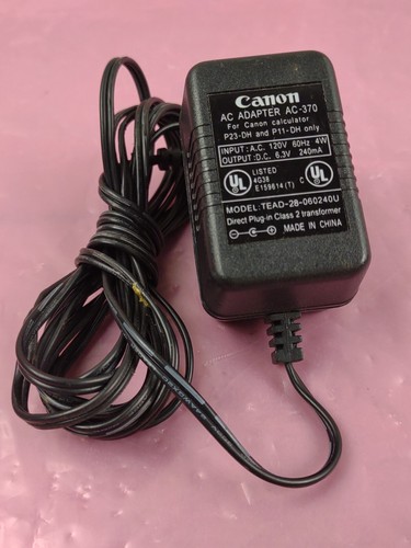 Canon AC Power Adapter AC-370 Model TEAD-28-060240U Input 120v Output 6 ...