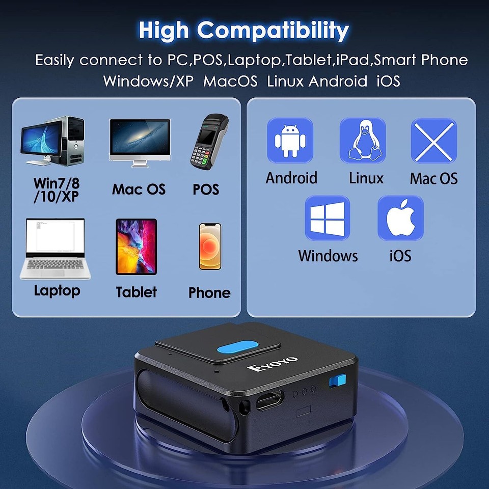 Eyoyo Wearable Handglove QR Barcode Scanner 2D Finger Ring Bluetooth ...