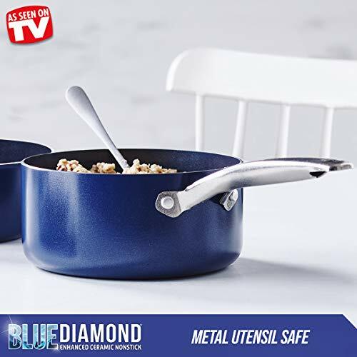 Blue Diamond Cookware Diamond-Infused Nonstick, Saucepan with Assorted ...