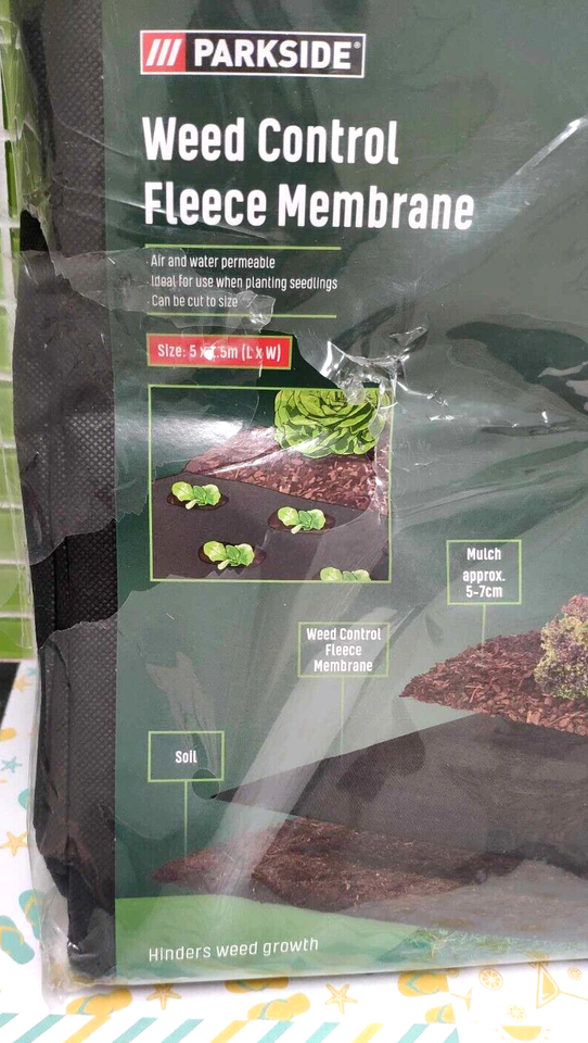 PARKSIDE WEED CONTROL FLEECE MEMBRANE SIZE 5 X 1.5M (L X W) HINDERS ...