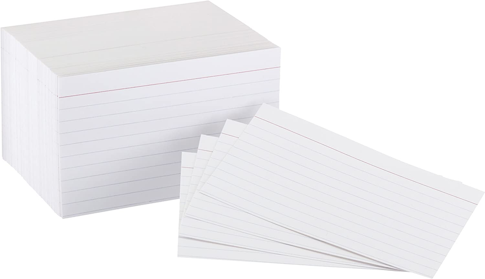 Paper Flash Ruled Index Note Cards, Heavy Weight, White, 3 X 5 Inch ...