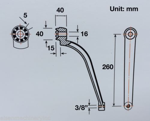 Milling Machine Knee Crank Handle & Swivel Handle, Black for 10x54 ...