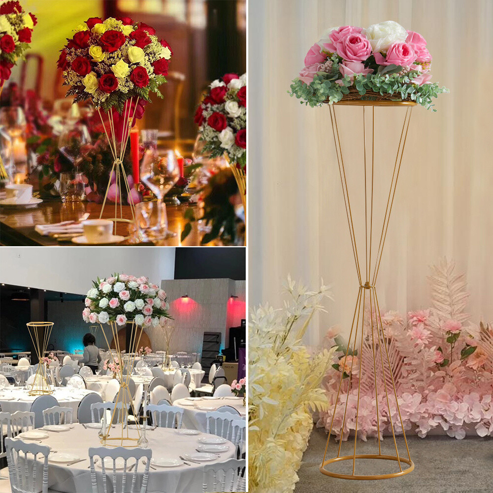 50-100CM Gold Geometric Plinth Flowers Stand Pedestal Wedding Decor ...