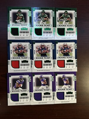 2021 Panini Contenders Emerald Rookie Ticket Runningback Swatch ...