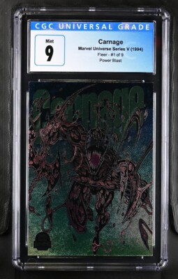 1994 Marvel Universe Series V #1 Carnage Power Blast Trading Card CGC 9 ...