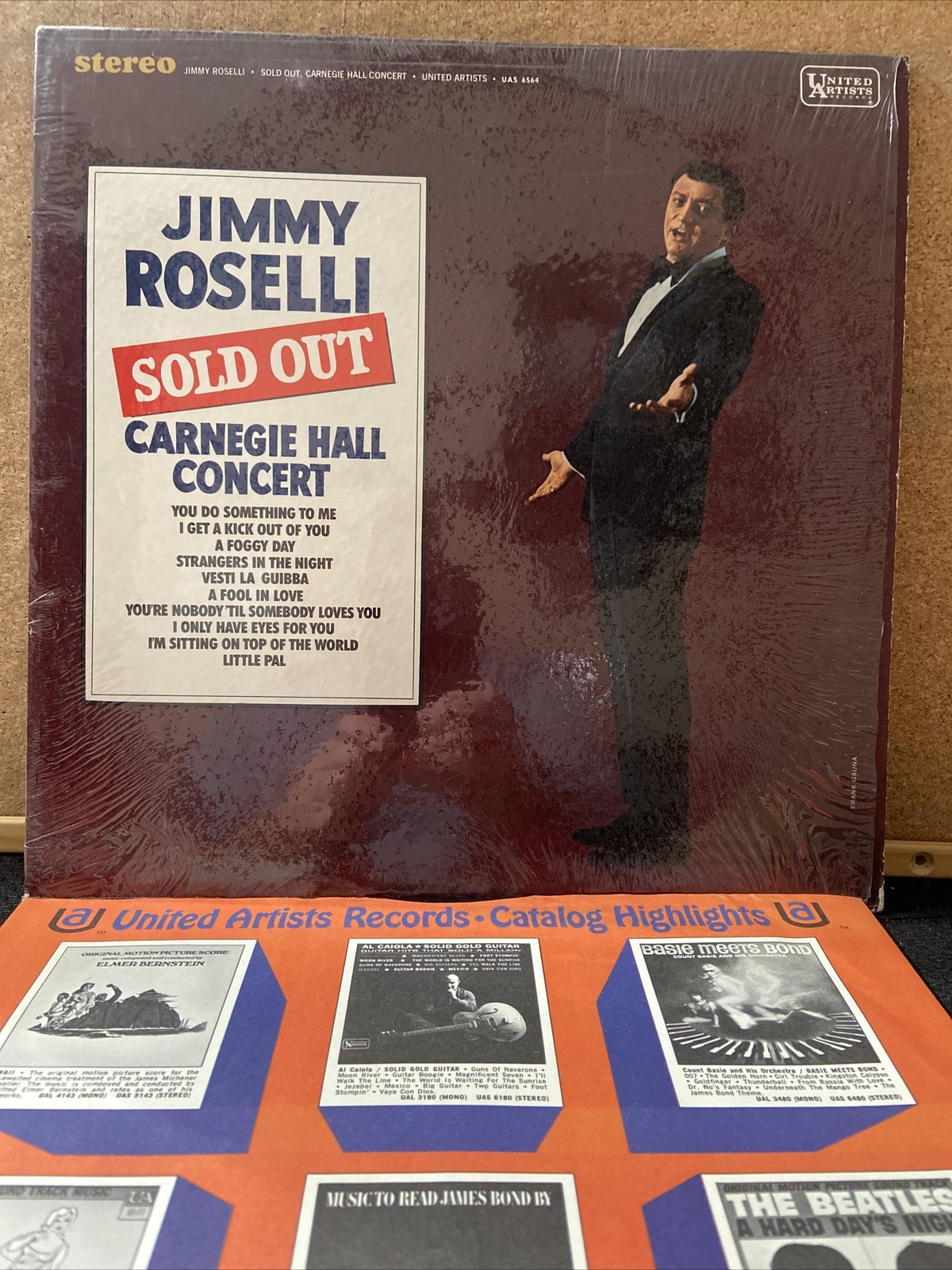 Jimmy roselli Sold Out Carnegie Hall Concert United Artists LP 1968 ...