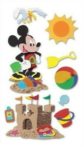 DISNEY MICKEY MOUSE Sun Beach Fun Sandcastle Shore Gull Sand Vacation ...