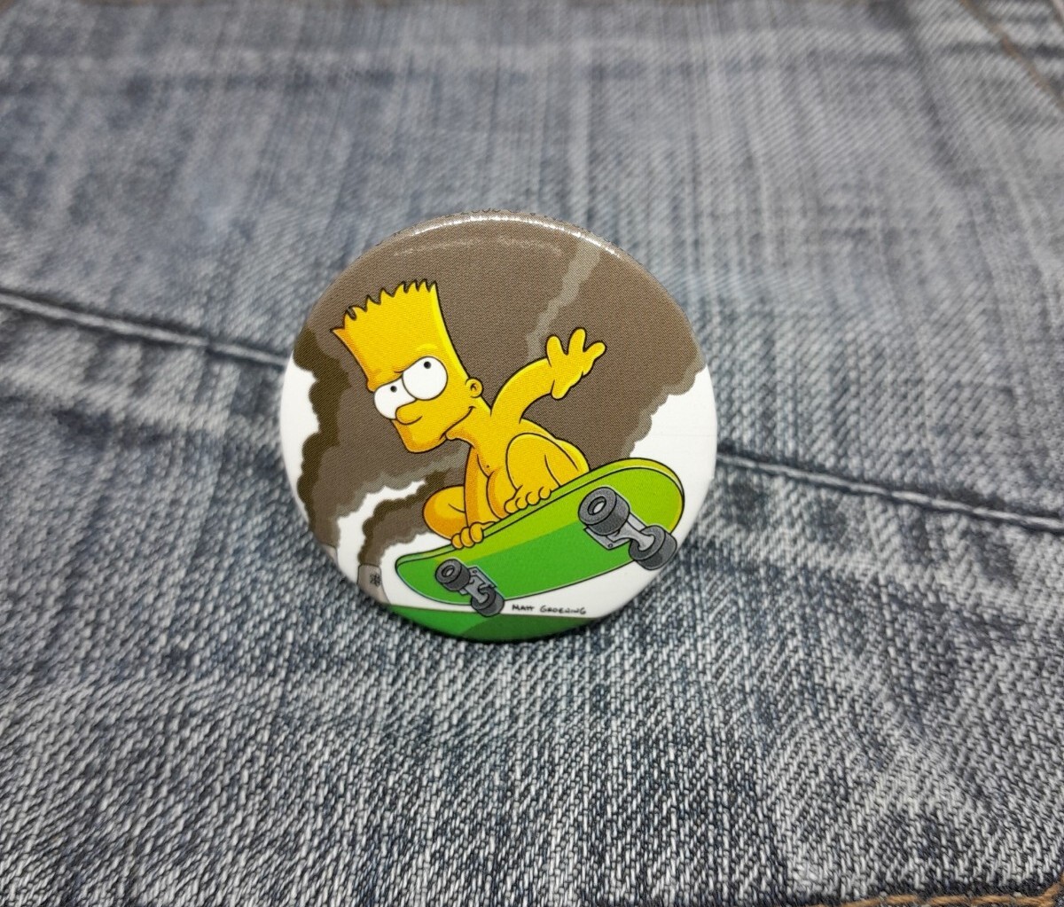 Official The Simpsons Naked Skateboard Bart Pin Button Badge (38mm ...