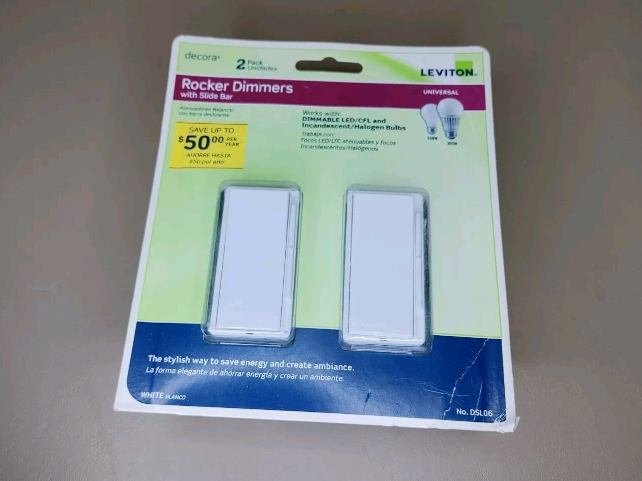 Leviton DSL06 Decora Rocked Dimmers With Slide Bar Set of 2 | eBay