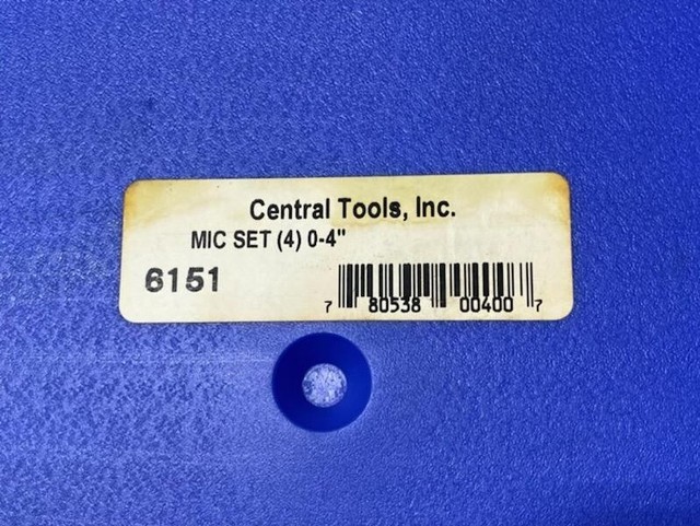 Central Tools Inc. 4 Pc. Micrometer Set No. 6151 Made in USA for sale ...