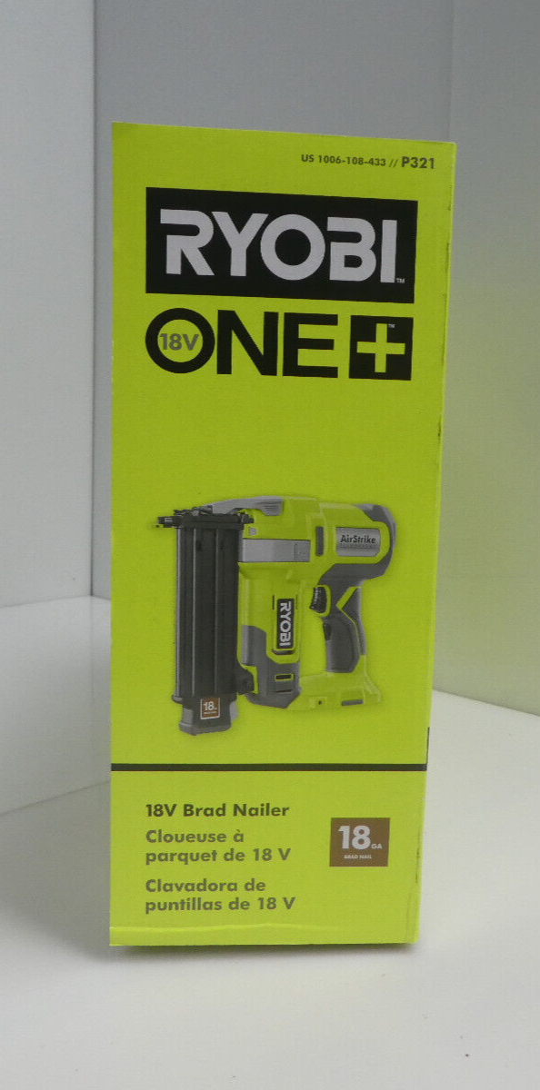 RYOBI ONE 18V 18-Gauge Cordless AirStrike Brad Nailer P321 Tool Only ...