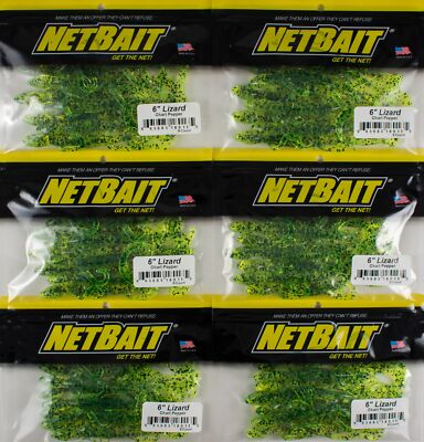 (LOT OF 6) NETBAIT LIZARD 6" CHARTREUSE PEPPER H3411 | eBay