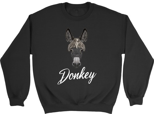 Funny Donkey Head Sweatshirt Mens Womens Stubborn Clumsy Ass Gift ...