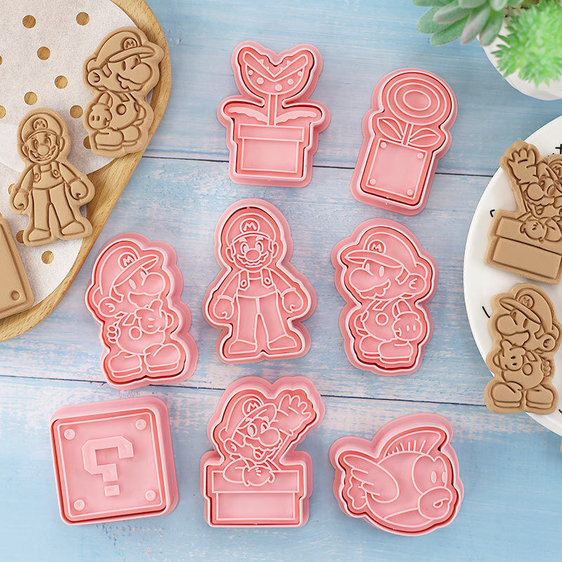8Pcs Super Mario Cookie Mold Set Biscuit Cutters Baking Press Stamp ...