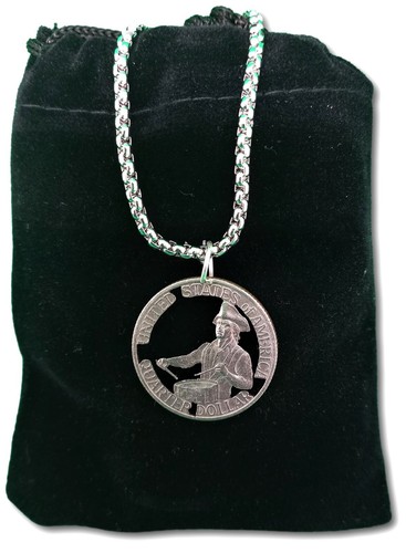 Cut Coin 1976 American Drummer Boy Quarter National American Necklace ...