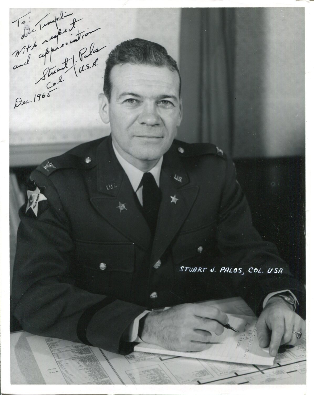 Colonel Stuart Palos WWII Commanding Officer Fort Lawton Signed ...