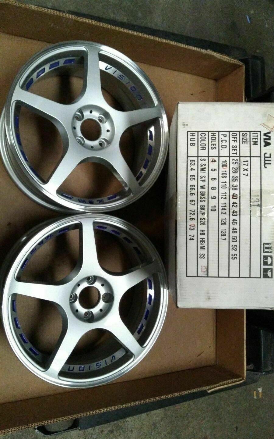 2 X Speedy JAPAN racing MAG wheel 17 inch x 7" silver 4H x 100 pcd FOR ...