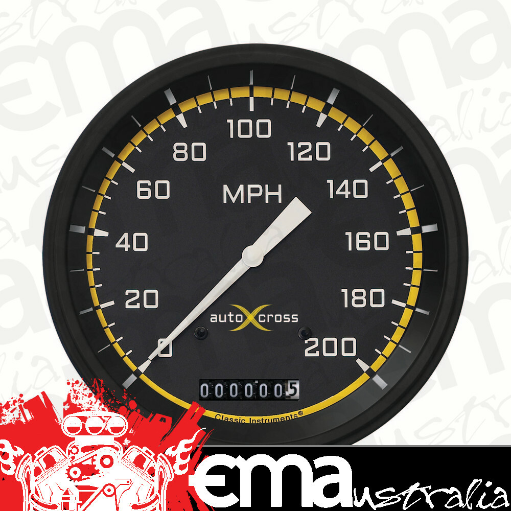 Classic Instruments AX56YBLF Autocross Yellow - Speedometer Gauge 4-5/8 ...