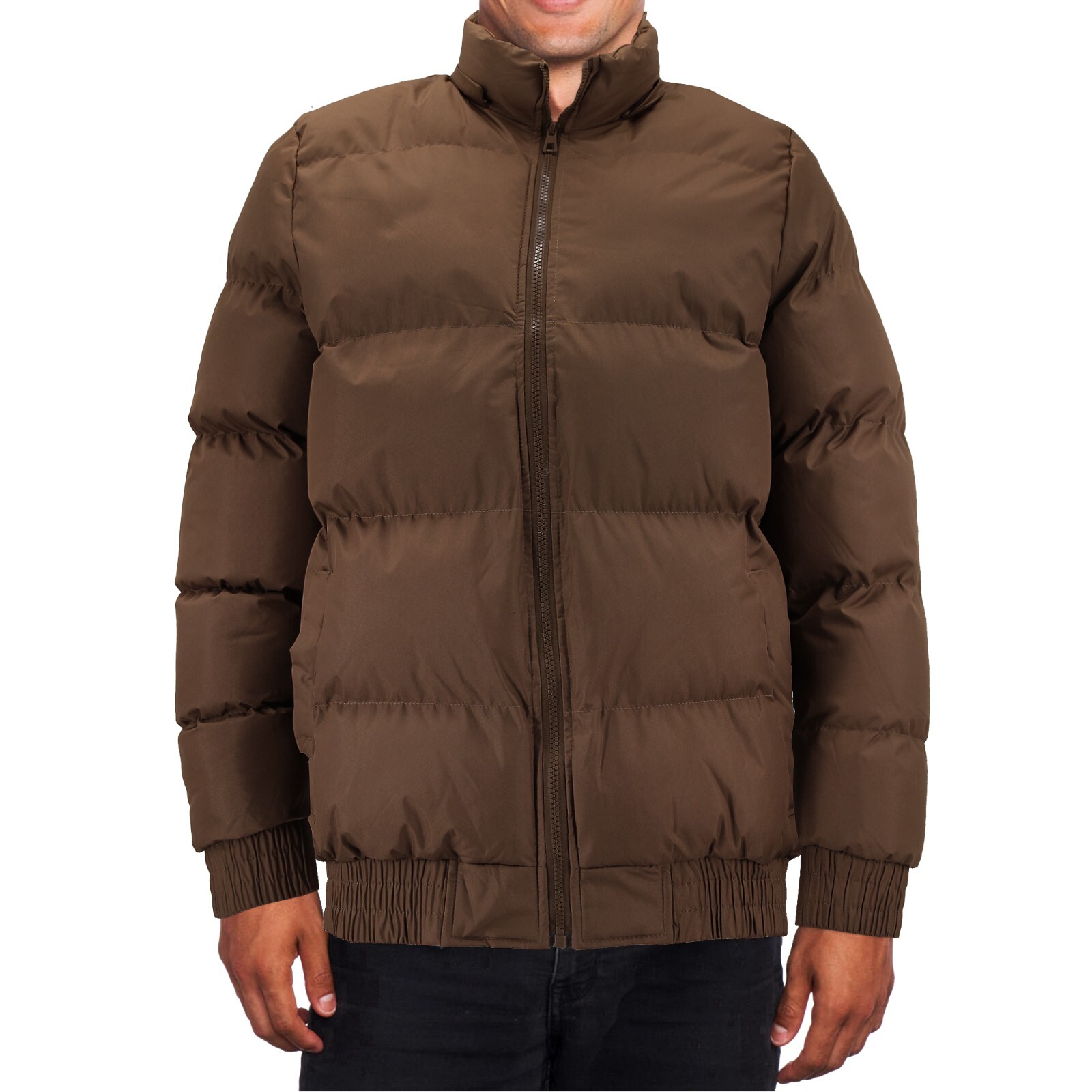 Men's Heavyweight Removable Hood Insulated Lined Quilted Puffer Zip Up ...