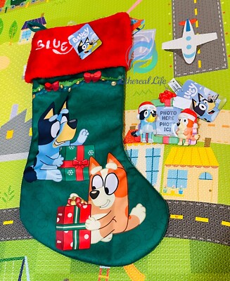 Bluey Christmas Stocking and Photo Frame Ornament set | eBay
