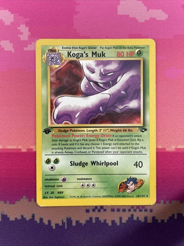 Pokemon Card Koga's Muk Gym Challenge 1st Edition Rare 26/132 Near Mint ...