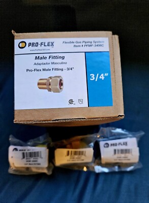 Pro-Flex Male Fitting 3/4" (Flexible Gas Piping System) Set Of 3 | eBay