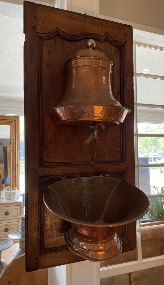 French Copper Lavado Wall Fountain 1800s Copper And Brass Antique. | eBay