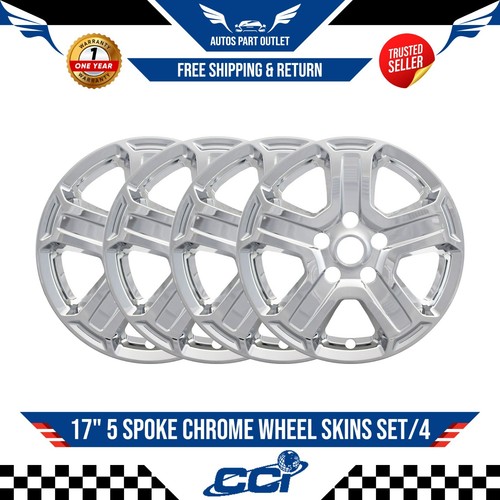 New 17" 5 Spoke Chrome Wheel Skins Set/4 For 2018-2023 Jeep Wrangler ...