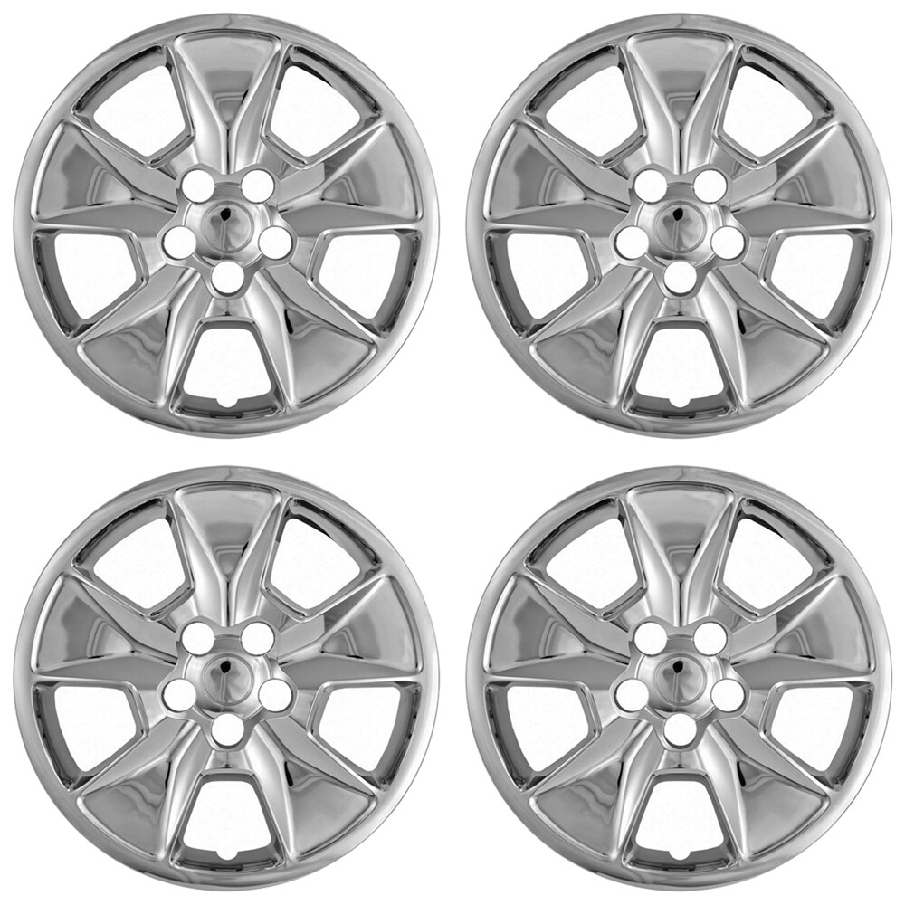 4 CHROME 17" Wheel Covers Rim Hub Caps 5 Spoke Hubs for 2011-2015 Ford ...