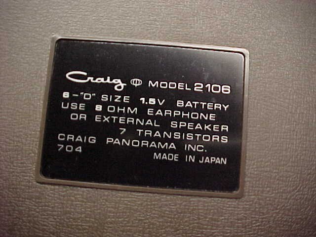 Early 1960s CRAIG Model 2106 REEL To REEL TAPE RECORDER in Original BOX ...