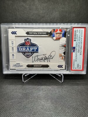 2009 Playoff Prestige NFL Draft Draft Logo Patch Auto Matthew Stafford ...