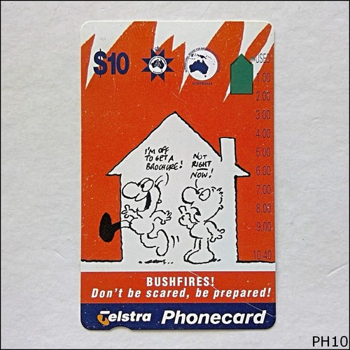 Telstra Emergency Management Bushfires N952723a 891 $10 Phonecard (PH10 ...