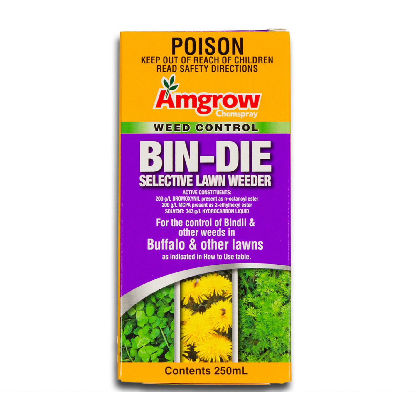 Bin-Die Clover Oxalis Bindi Killer Selective Lawn Weed Kill 250ml ...