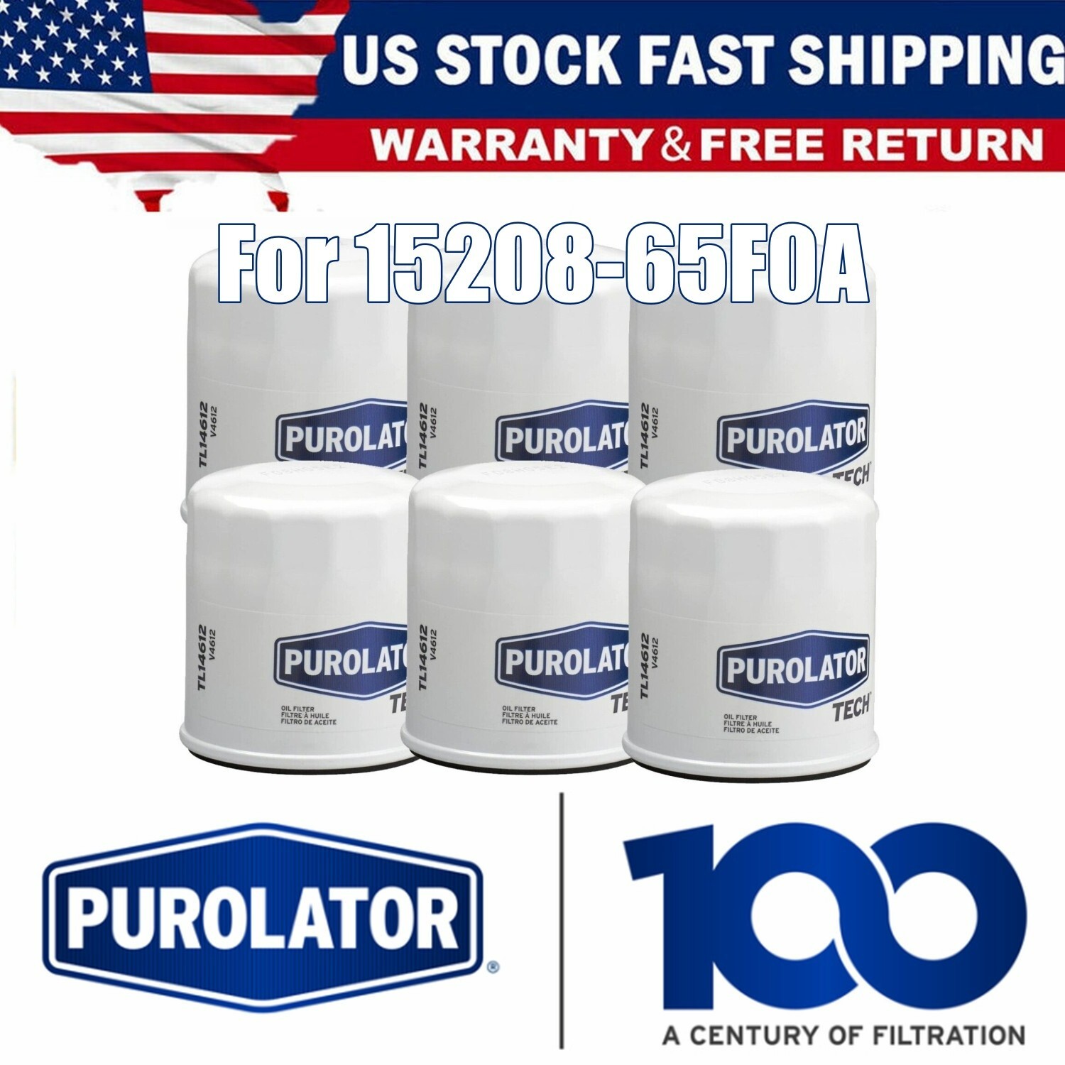 For 95-2015 Nissan Various Models Oil Filters 1520865F0E /A 6 NEW OEM ...