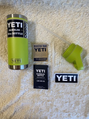 YETI Rambler 18oz stainless steel bottle color matching straw cap ...