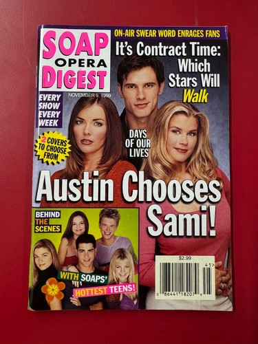 Soap Opera Digest Magazine Nov 9 1999 Austin Chooses Sami Days of Our ...