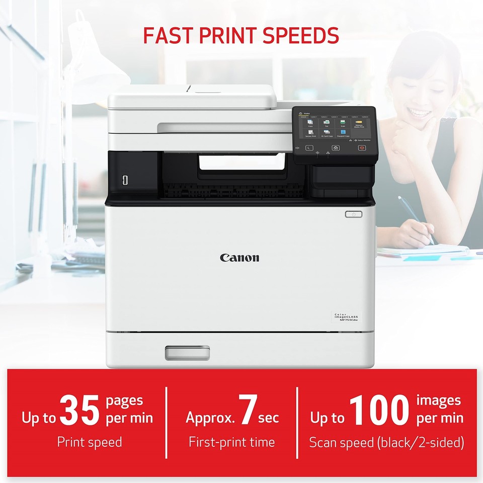 Canon imageCLASS MF753Cdw Wireless Laser Multifunction Printer Color ...