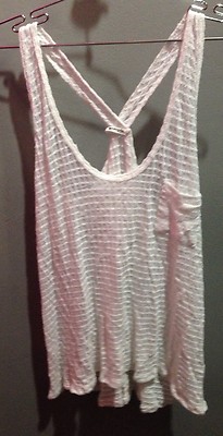 $77 NWT LA Made Flowy Cami Solid White With Front Pocket High Low Tank ...